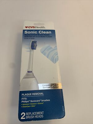 CVS Health Sonic Clean 2 Replacement Brush Heads - For Philips Sonicare ...
