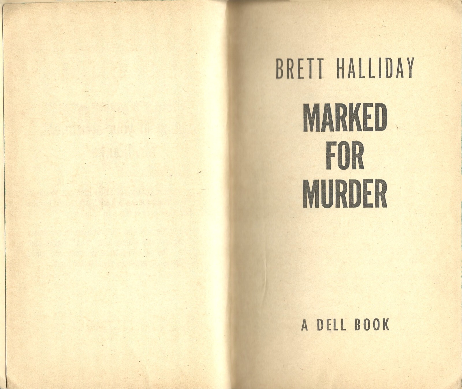 MARKED FOR MURDER-Brett Halliday-Dell, 1968 | eBay