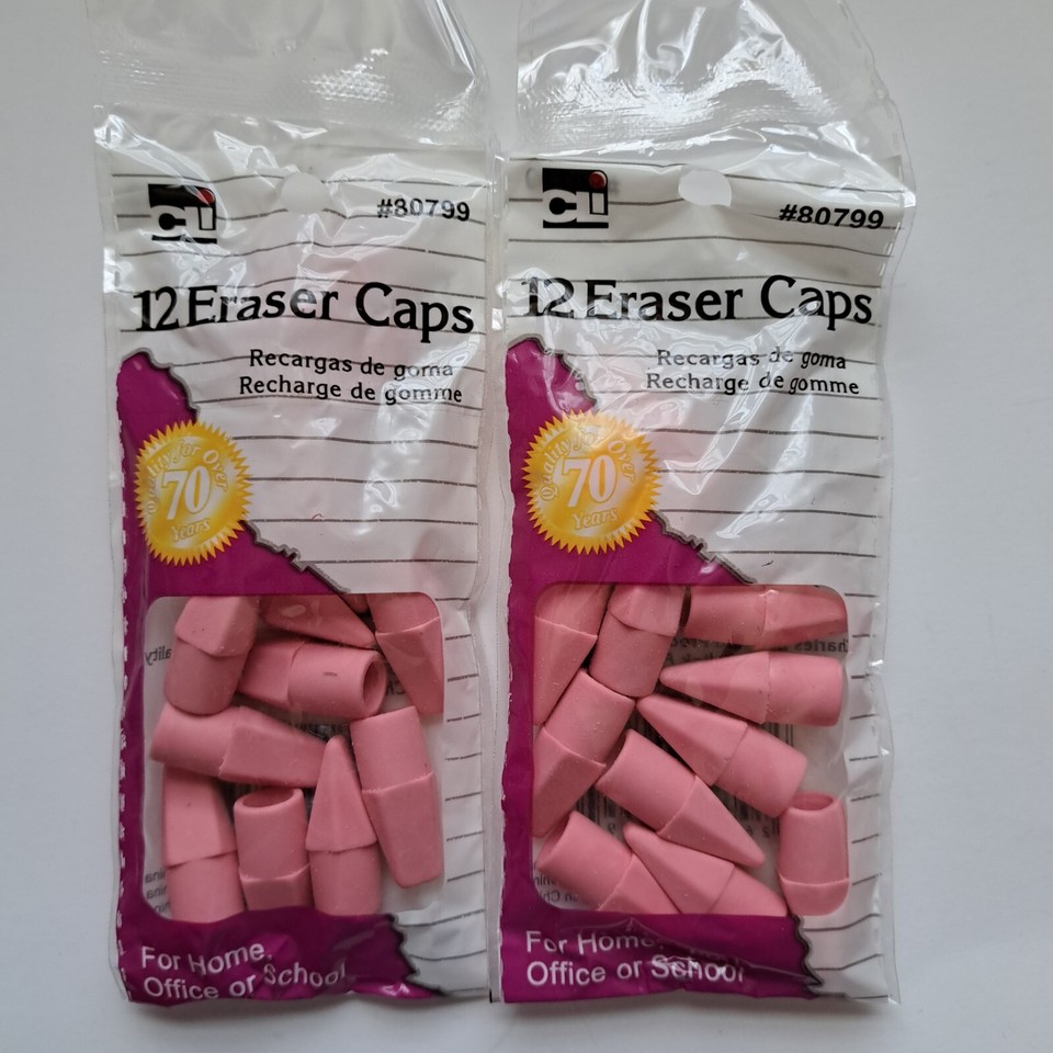Charles Leonard Pencil Eraser Caps Pink💥Two 12-Packs (24 Total) - 80799 ...