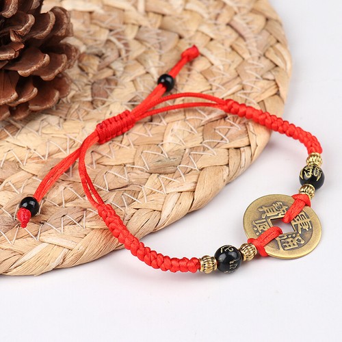 Chinese Feng Shui I Ching Ancient Coin Red String Attract Lucky Wealth ...