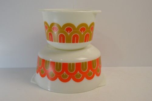 Vintage Pyrex Yoga Butts Fish Scales Golden Arches Mixing Bowl Set ...