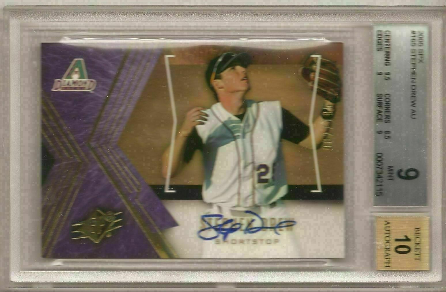 2005 SPx Stephen Drew Autograph Rookie RC Auto #82/185 BGS 9 | eBay