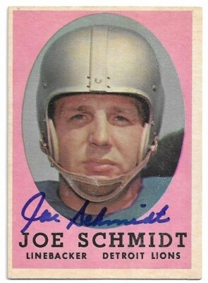JOE SCHMIDT 1958 Topps Signed Autographed Football card #3 Detroit ...
