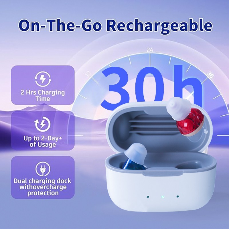 Rechargeable Hearing Aids For Seniors Bluetooth APP Control Invisible ...
