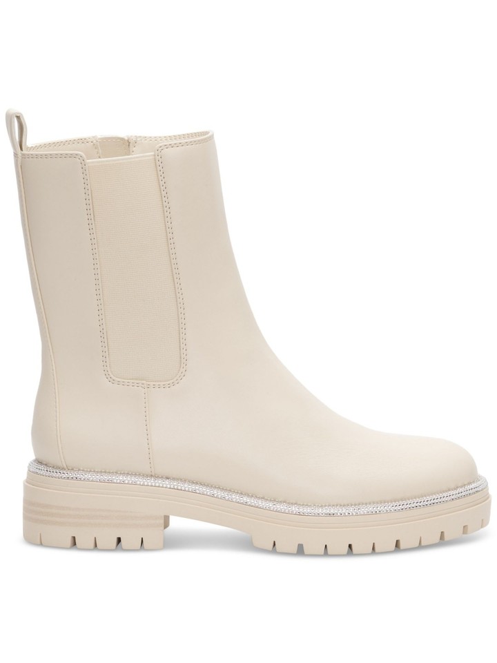 INC Womens Ivory Pull Tab Goring Brycin Round Toe Block Heel Booties 10 ...