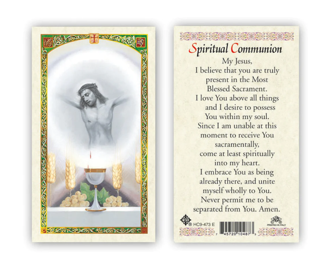 Laminated Spiritual Communion & Anima Christi Holy Prayer Card Set ...