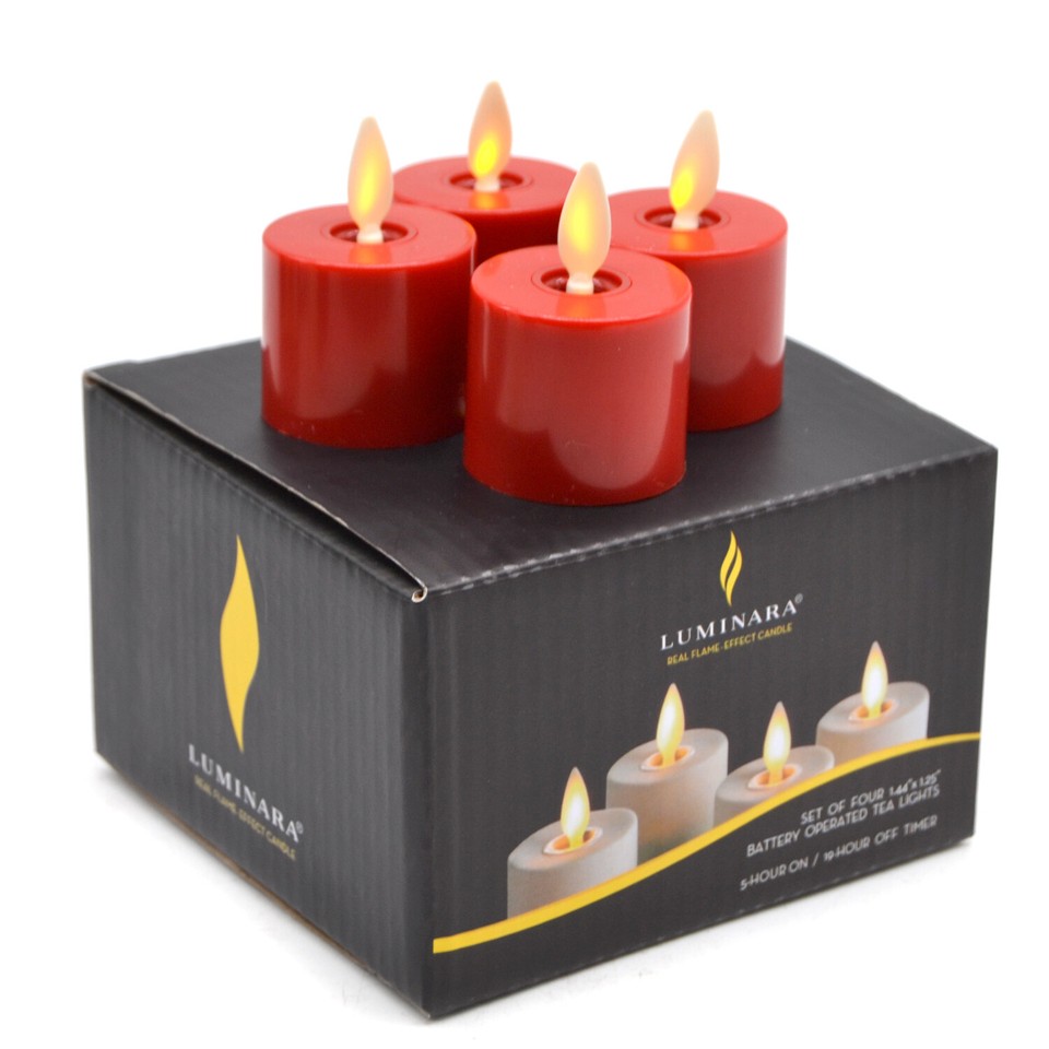 Luminara Moving Flicker Tea Lights,Battery Operated Flameless Candle ...