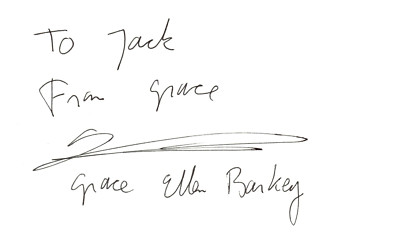 Grace Ellen Barkey Signed Auto 3x5 Index Card Goldfish Game | eBay