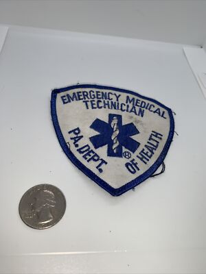 Vintage Sew On Embroidered Cloth EMT Patch - PA Department of Health ...
