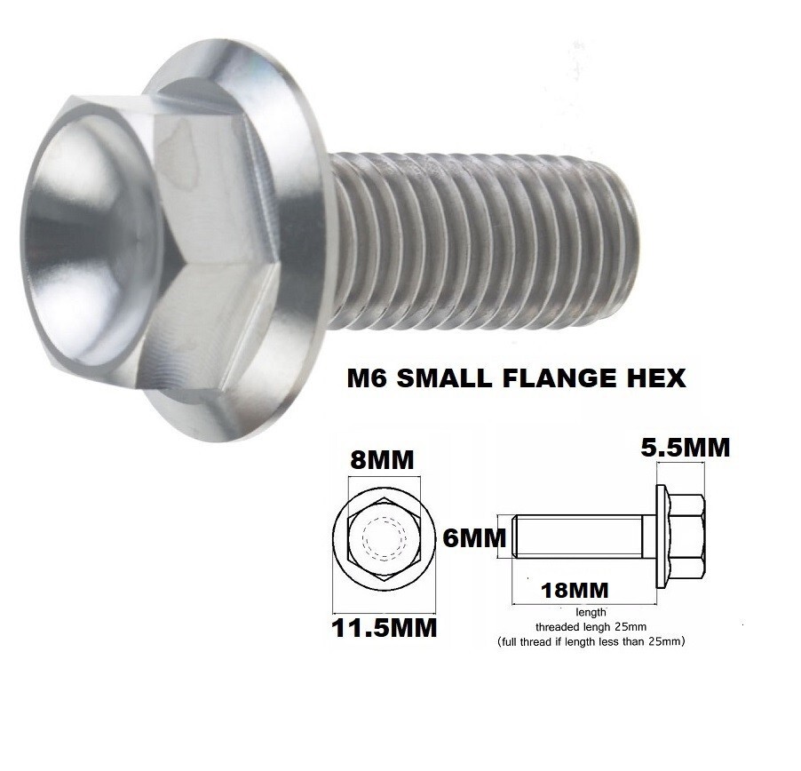10 PACK GRADE 5 TITANIUM M6X18MM FLANGE HEX BOLT (8MM HEX) | eBay