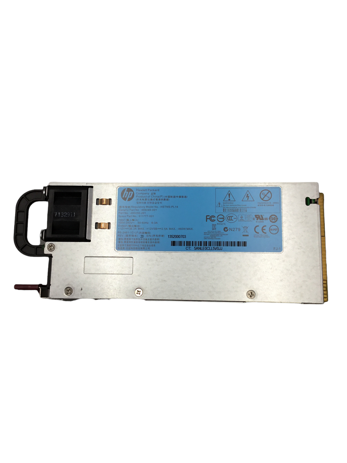 HP HSTNS-PL14 460W Power Supply 499249-001 499250-201 | eBay