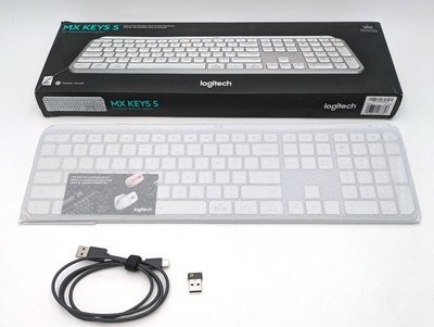 Logitech MX Keys S Full-Size Wireless Illuminated Keyboard Gray 920 ...