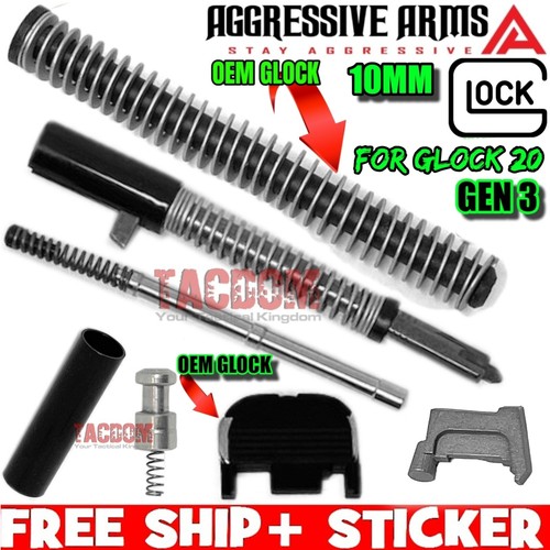 AGGRESSIVE ARMS GL0CK OEM G20 Slide Parts Kit 10mm 20 GEN 3 Upper GUIDE ...