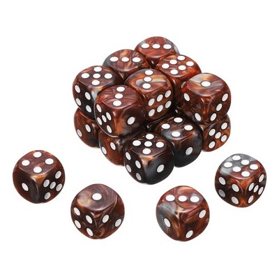 24Pcs 6 Sided Colored Standard Dice, Acrylic D6 Game Dice, Gray/Orange ...