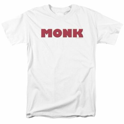 Monk Logo T Shirt Mens Licensed Classic TV Show Adrian Monk White | eBay