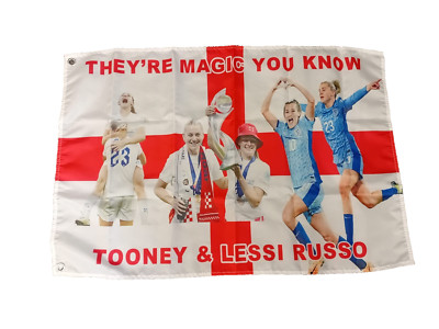 ENGLAND LIONESSES FLAG TOONE & RUSSO THEY'RE MAGIC 3x2 FOOT FREE UK ...