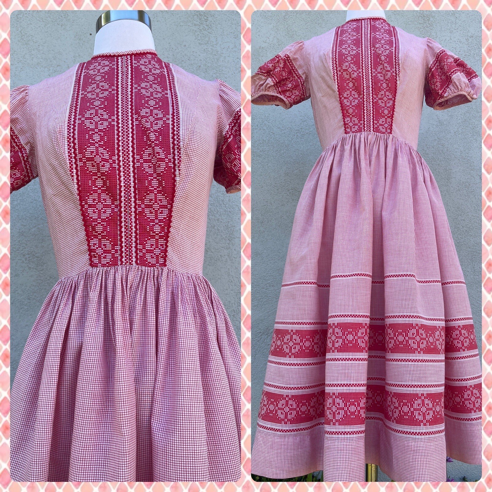 Vintage 1950s Miss Trude Jr. of California Red Checke… - Gem