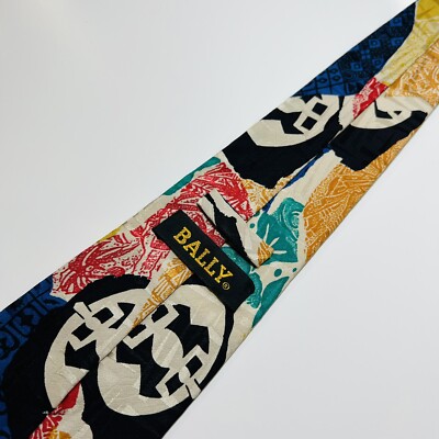 BALLY multicolor Abstract Design Necktie With Overlay 57.5 X 3.5” | eBay