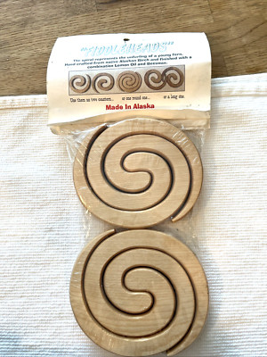 Fiddleheads Wood Coasters NIP Alaskan Birch Set 2 or Make Into 1 Long ...