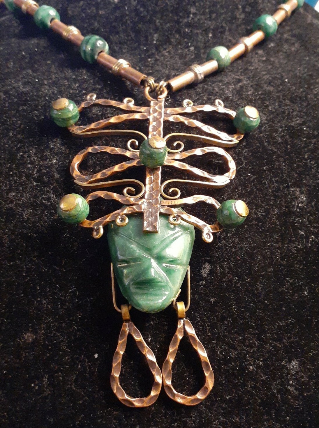 Old Vintage Copper Mayan Aztec Huge 4" Tribal Pendant… - Gem