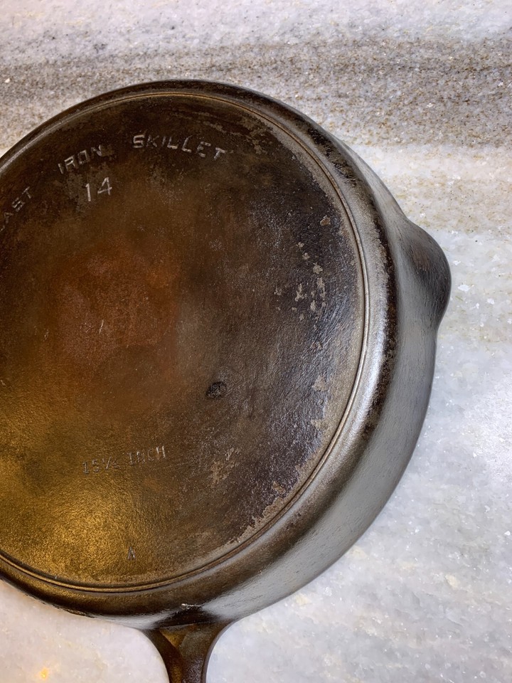 MASSIVE HUGE EXTRA LARGE Cast Iron Pan Skillet #14 15.25" Wagner ...