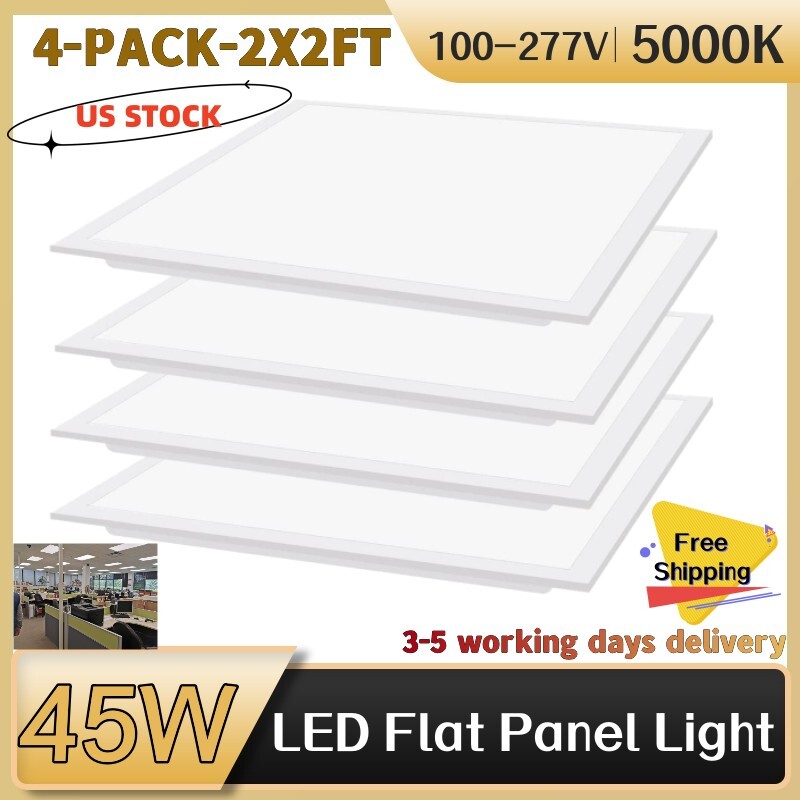 2x2 FT LED Flat Panel Troffer Light, 45W 5800LM Drop Ceiling Light ...