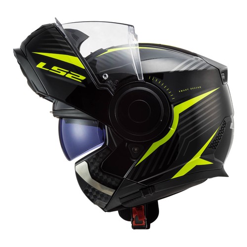 XS LS2 SCOPE MODULAR Full Face Road Motorbike Helmet Black Hi-Vis | eBay