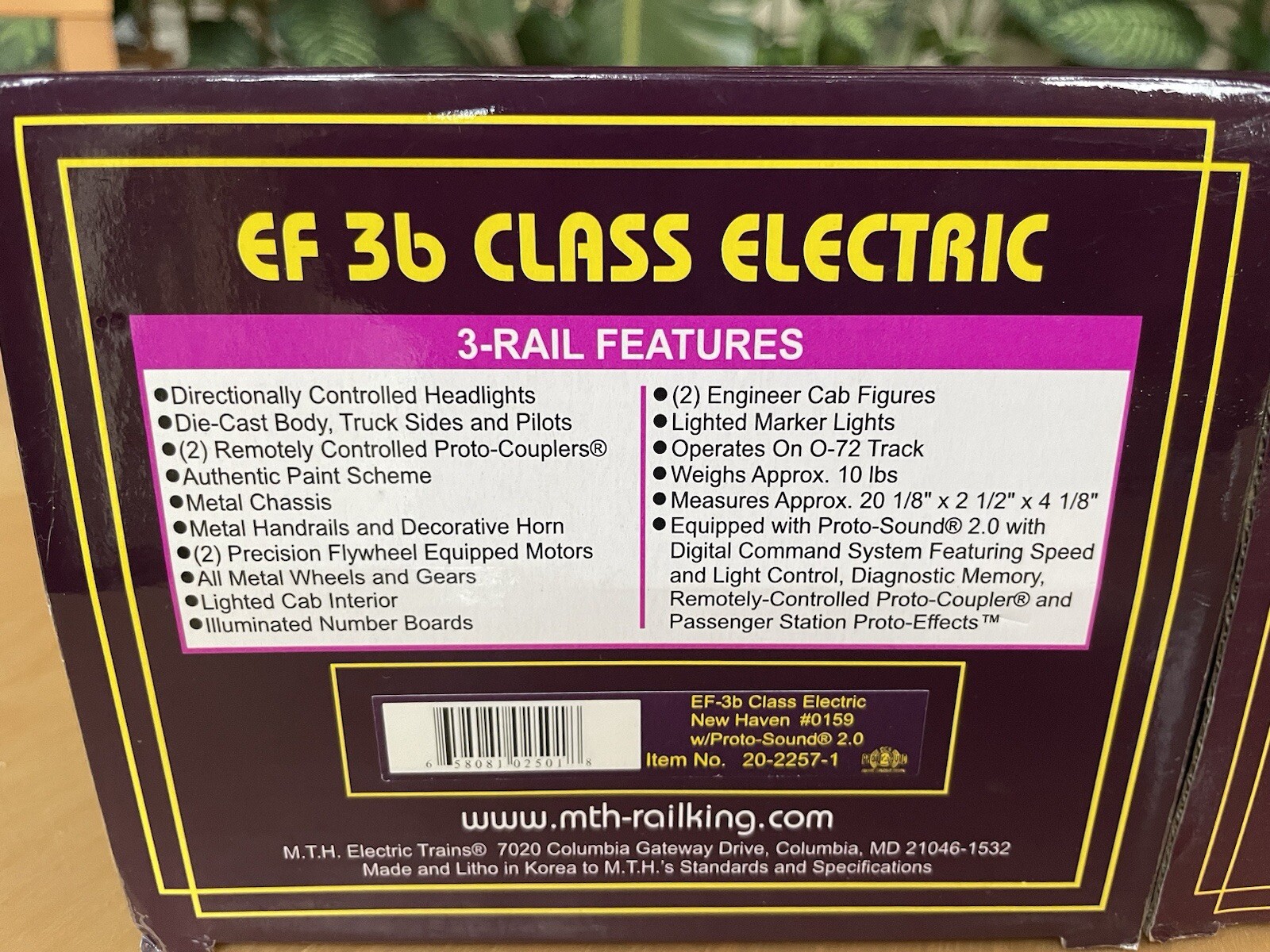 MTH 20-2257-1 EF 3b Class Electric New Haven #0159 Proto-Sound 2.0 MINT Train | eBay