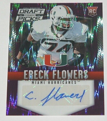 2015 Panini Prizm Draft Purple Autograph #174 - Ereck Flowers (RC) 69/ ...