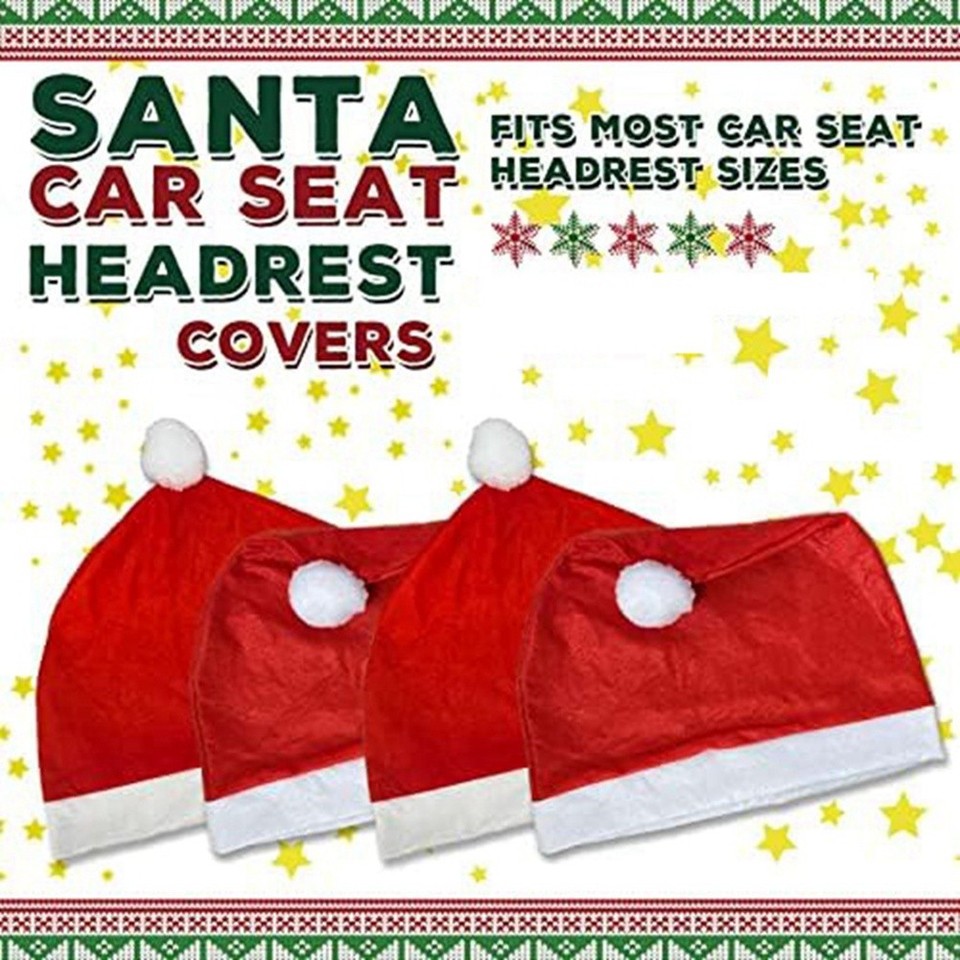 4Piece Santa-Claus Hat Interior Car Decoration Suitable for Most ...