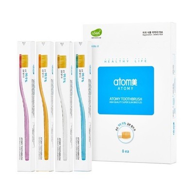 (ATOMY) Toothbrush Set 1Pack (8EA) 99.9% Gold Coated Nano Vitality ...