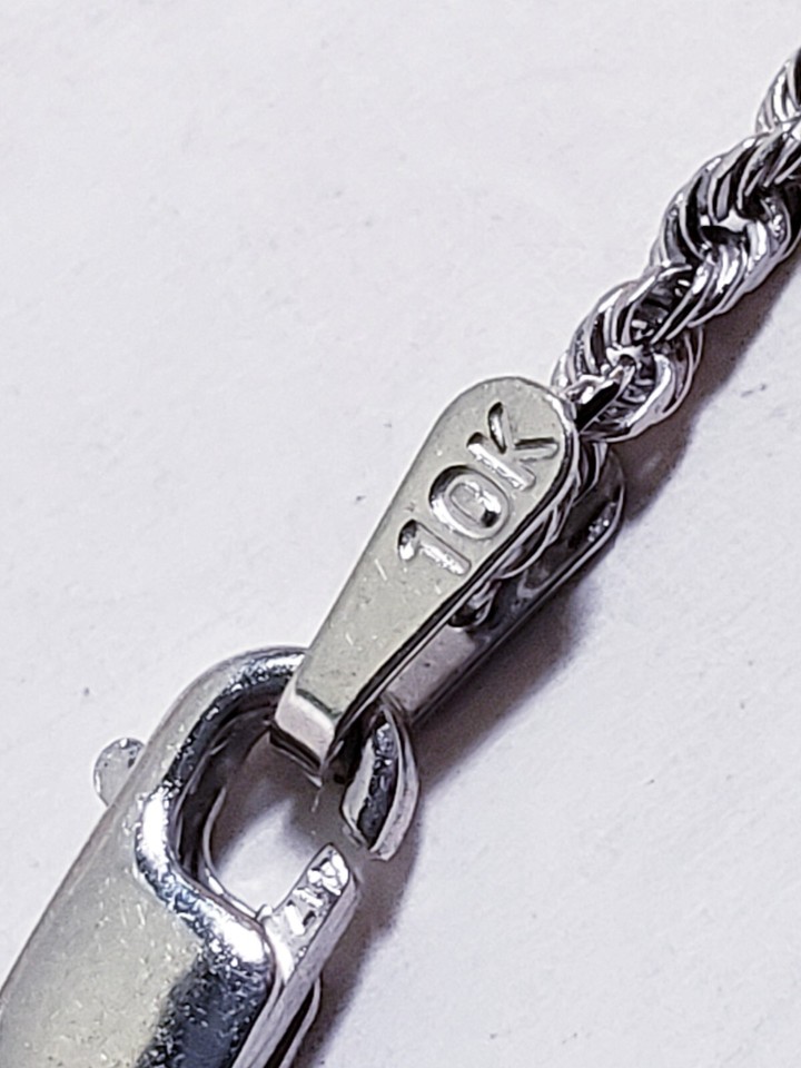 The GLD Shop 10k Solid White Gold Rope Chain (1.5mm) 3.1grams | eBay