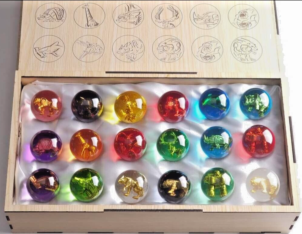 Power Rangers Gaoranger Crystal Jewels Orb set of 18 With rubber stand ...