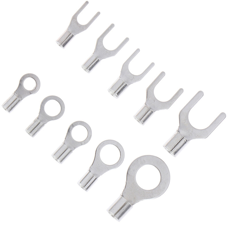 320Pcs/Box 10 In 1 Terminals Non-Insulated Ring Fork U-type Brass ...