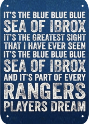 GLASGOW RANGERS FC SONG CHANT METAL SONG PLAQUE | eBay