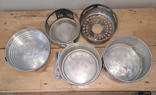 Vintage SIGG Tourist Backpacking Camping Aluminum Cooking Pot Set 5 ...