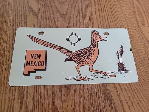 New Mexico Roadrunner License Plate Booster Vintage 60s Front bird ...