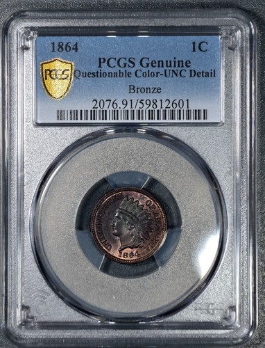 1864 1C INDIAN HEAD CENT BRONZE KM# 90a PCGS UNC Detail A4690 | eBay