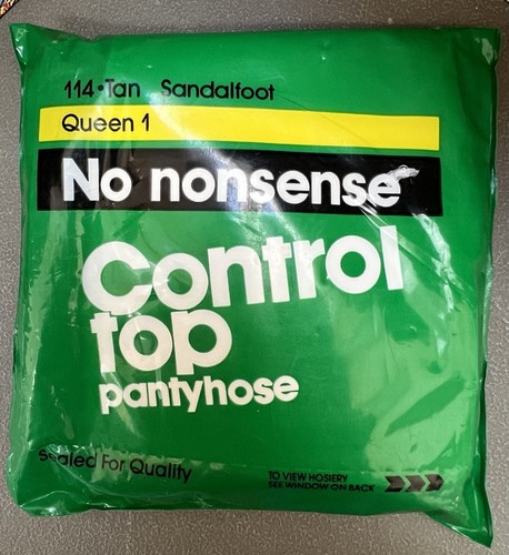 No Nonsense Control Top Nylon Pantyhose Size Queen Color Tan Sandalfoot ...