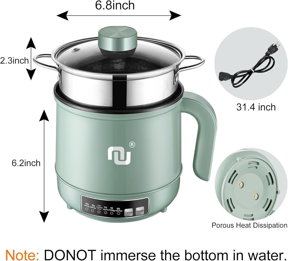 Mini Electric Hot Pot w. Timer Small size Electric cooker for Travel ...