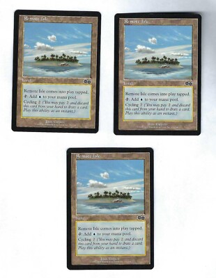 3x Remote Isle - Urza's Saga - Magic The Gathering NM/M (Never Played ...