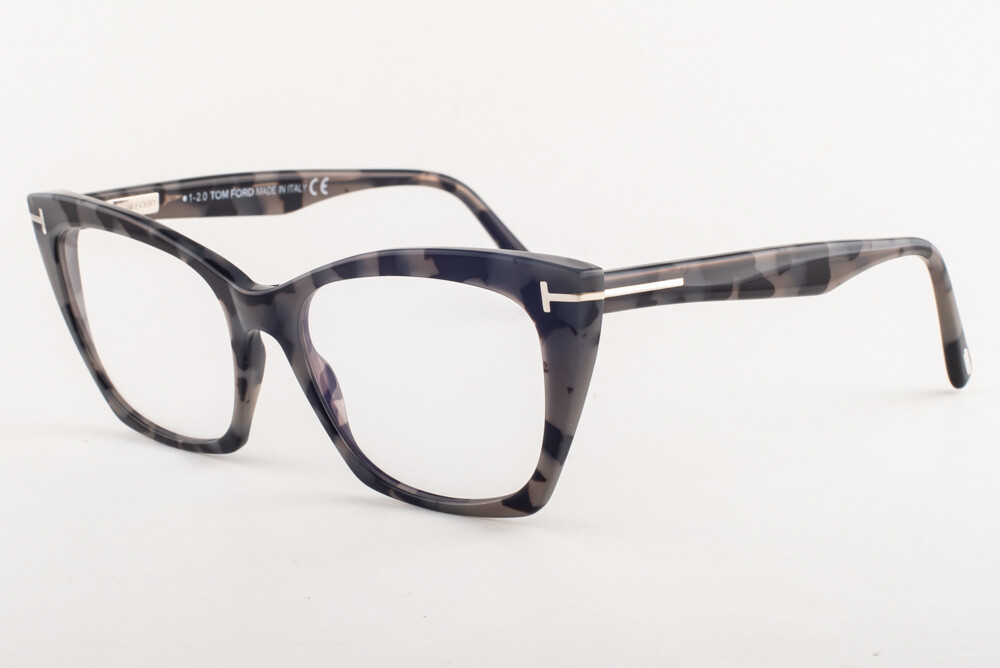 Tom Ford 5709 056 Dark Gray Havana Gold / Blue Block Eyeglasses TF5709 ...