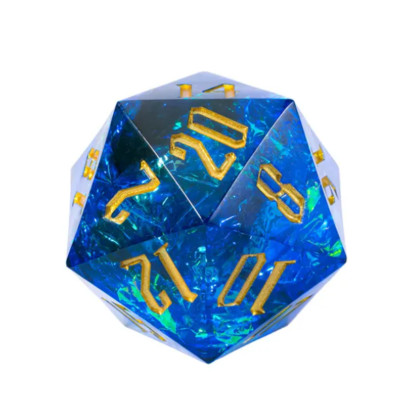 Blue Shimmering Crystal 33mm Chonk d20 | 💀 TPK | Dungeons & Dragons DnD ...