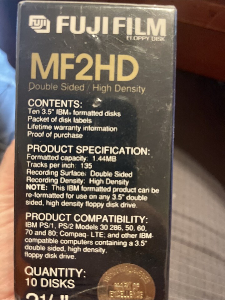 Fuji Film MF2HD High Density 3.5 Inch Floppy Disks 10 disk New Fast ...