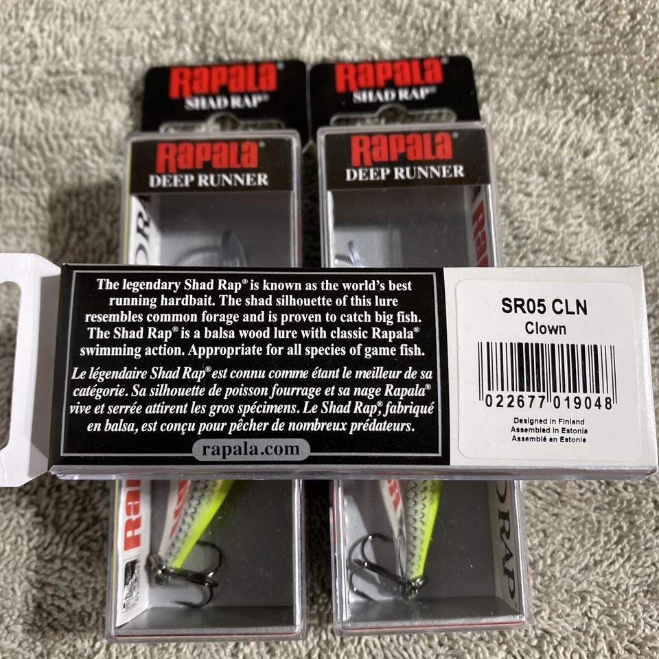(3) Rapala Shad Rap Deep Runner SR-5 CLN CLOWN Crankbait - FAST ...