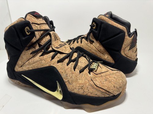 Nike LeBron 12 EXT Kings Cork Sz 9.0 768829-100 Shoes Lbj King Sneakers ...
