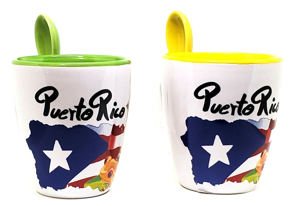 Puerto Rico Coffee Cup with Spoon Handel Ceramics COQUI Mug - GARITA ...