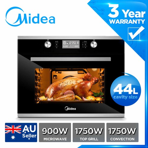 Midea 44L compact oven Glass control panel Stainless Steel Trim 900W ...