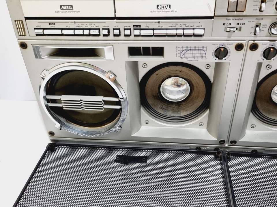 VINTAGE SHARP BOOMBOX GF-777Z STEREO DOUBLE METAL CASSETTE MONSTER ...