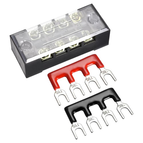 5Set 4P Dual Rows 600V 15A Copper Terminal Block + 400V 25A Terminals ...
